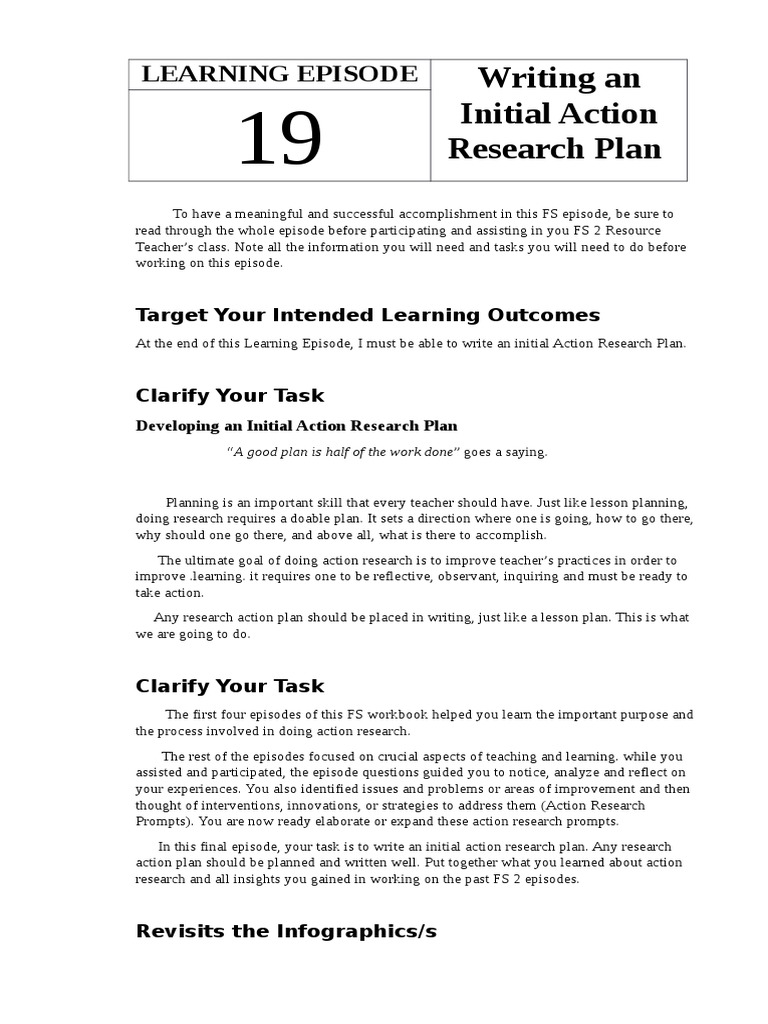 FS 2 Episode 19 | PDF | Action Research | Learning