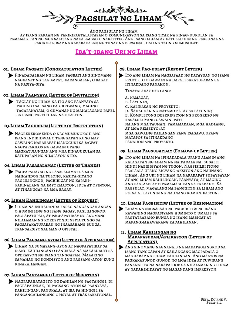 Pagsulat NG Liham | PDF