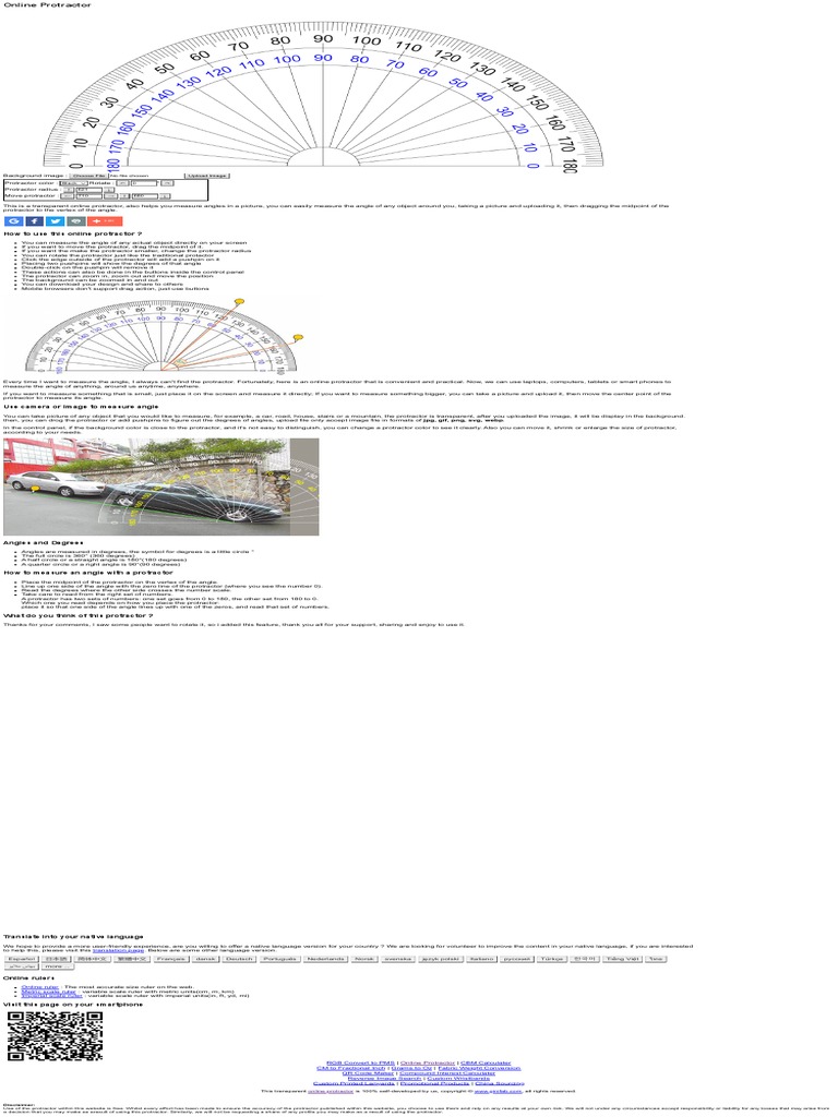 Online Protractor - Angle Measuring Tool | PDF | Technology & Engineering