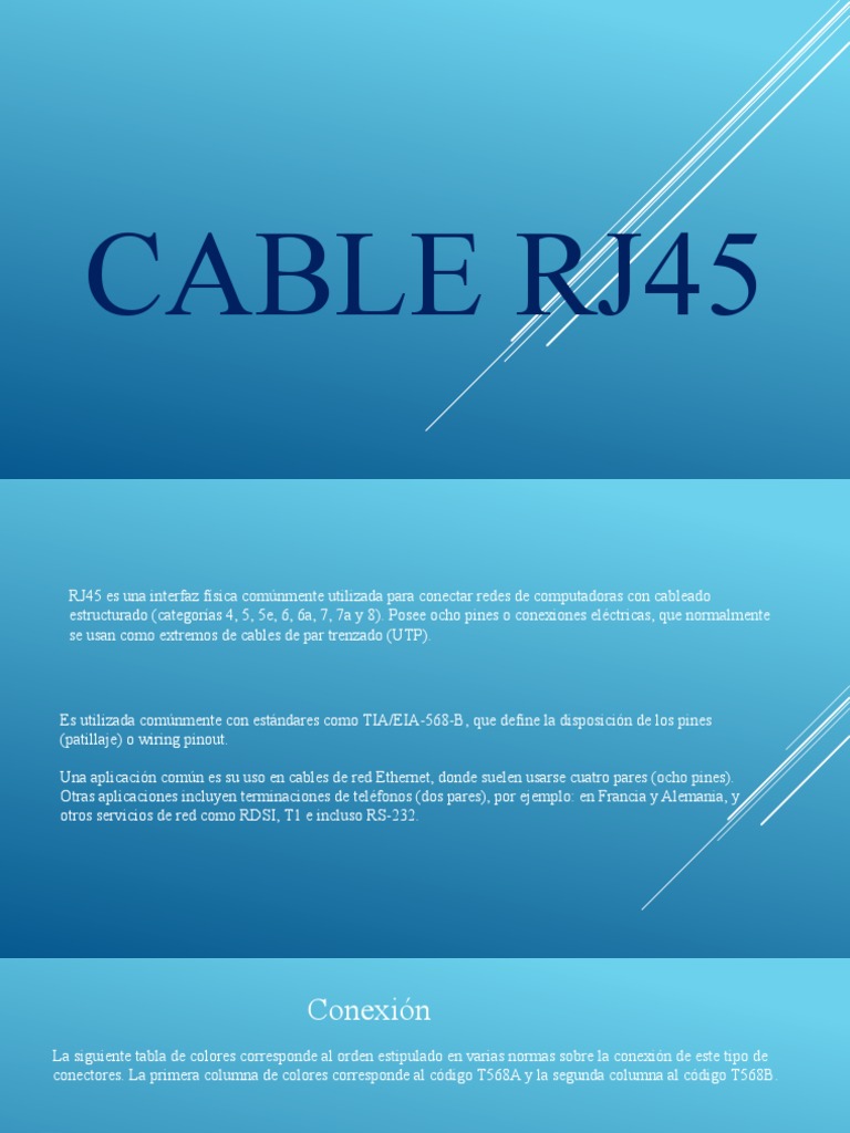 Cable Rj45 | PDF | Protocolos de capa física | Ingenieria Eléctrica