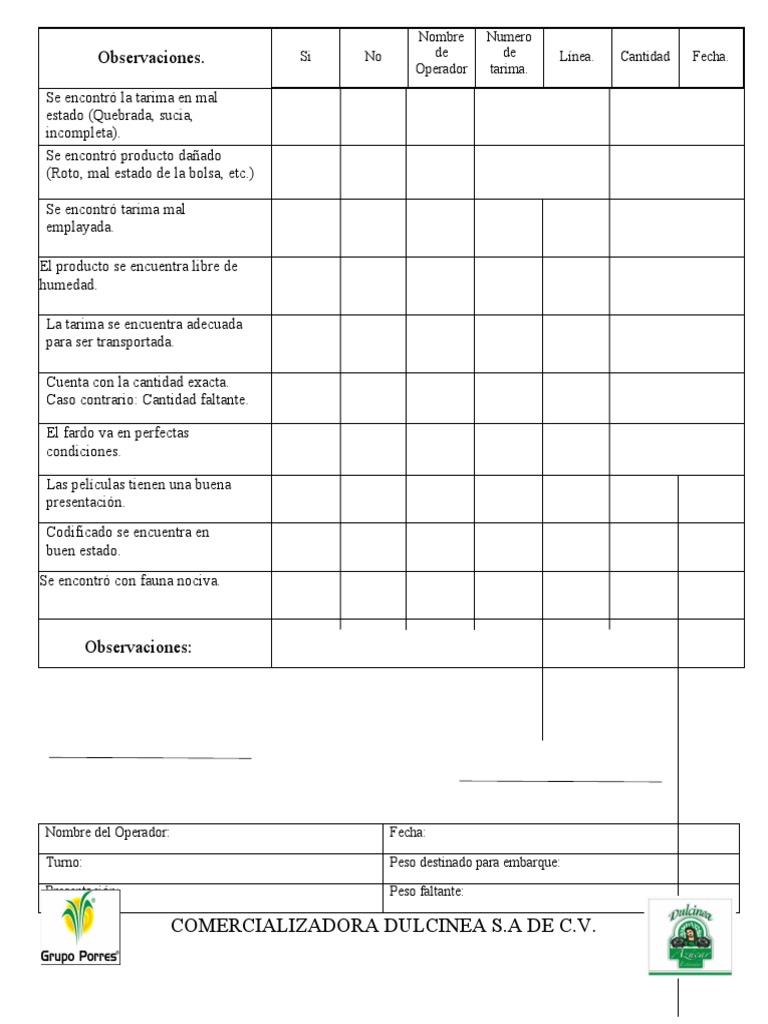 Formato de embarque | PDF