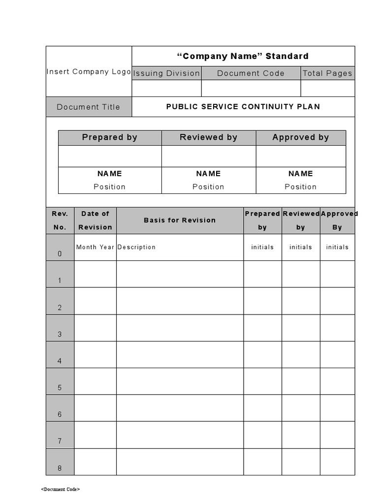 Public Service Continuity Plan Guide | PDF | Technology & Engineering