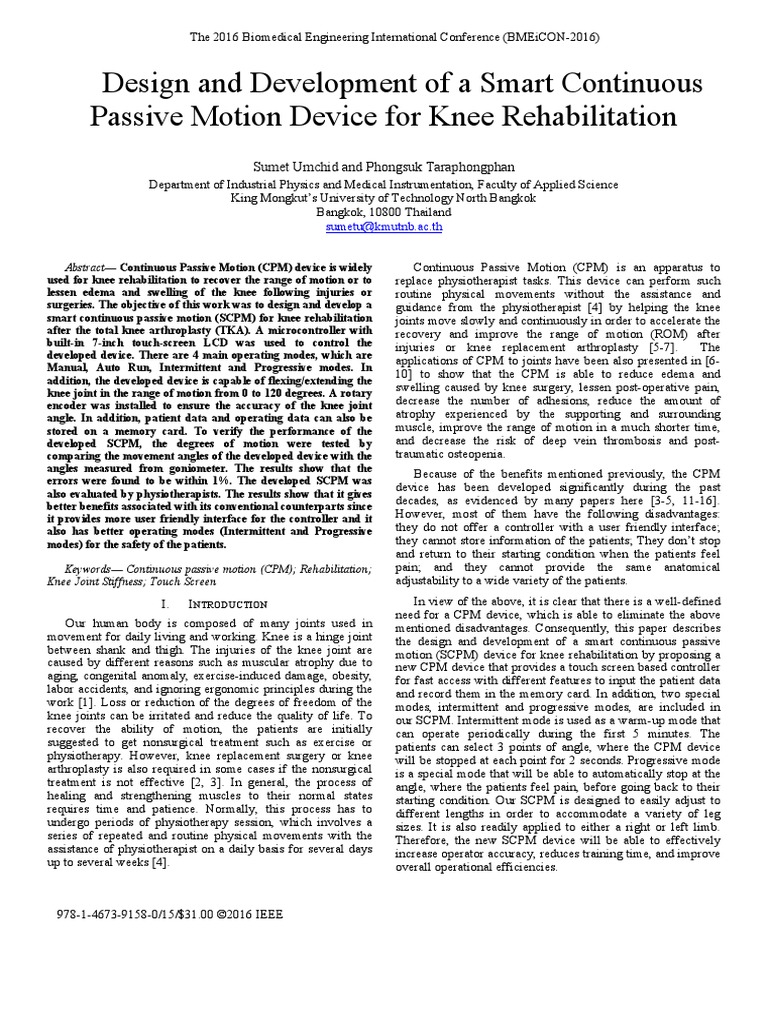 Design CPM | Download Free PDF | Electric Motor | Physical Therapy