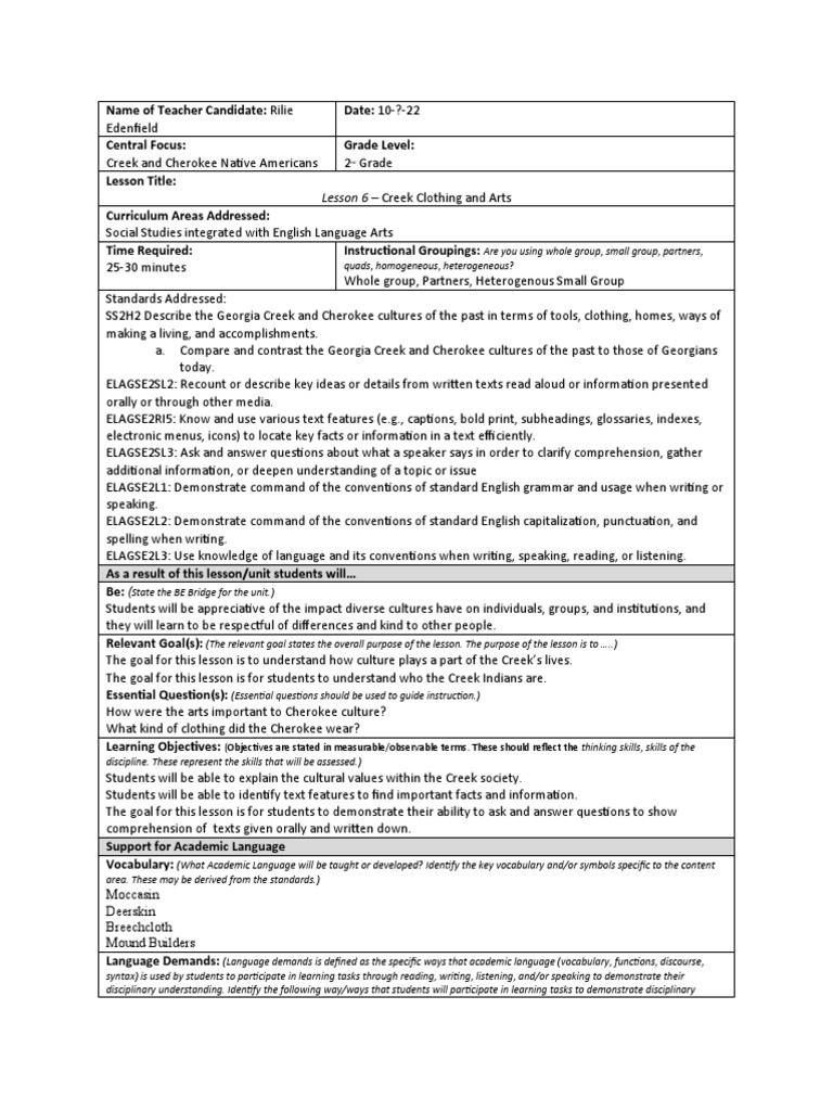 integrated unit lesson | PDF | Educational Assessment | Reading ...