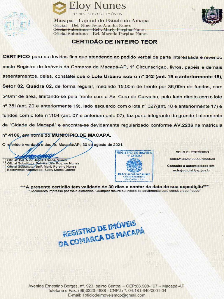 Certidao de Inteiro Teor | PDF