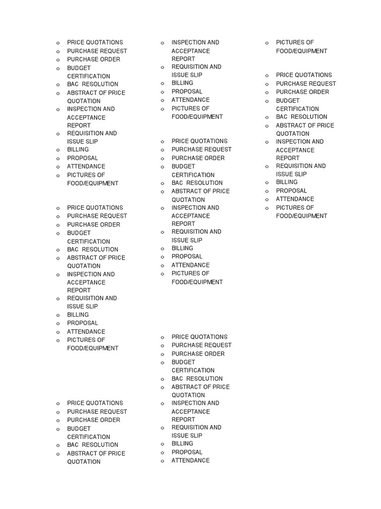 Procurement Documentation Checklist | PDF | Finance & Money Management ...