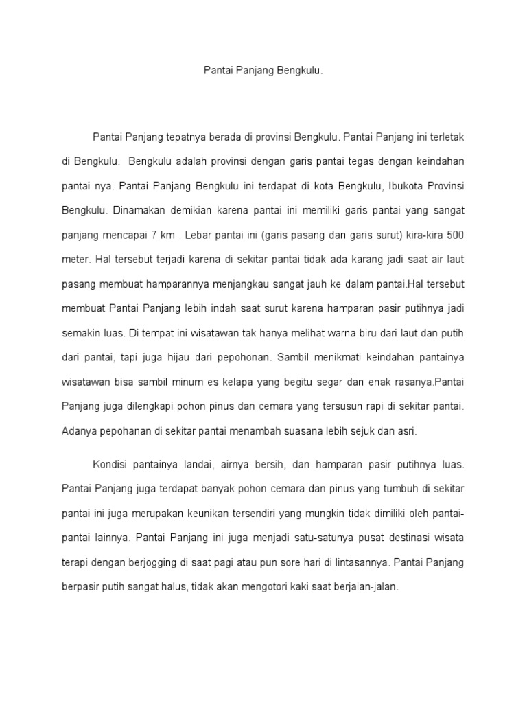 Pantai Panjang Bengkulu | PDF