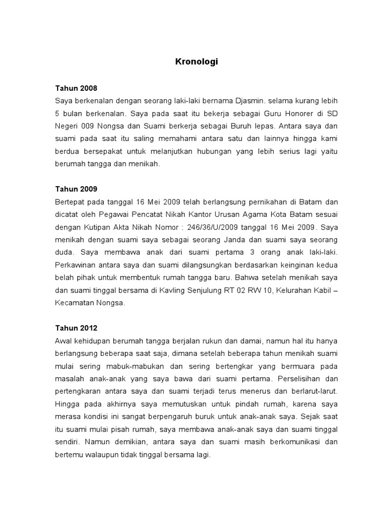 Kronologi Perkara Cerai | PDF