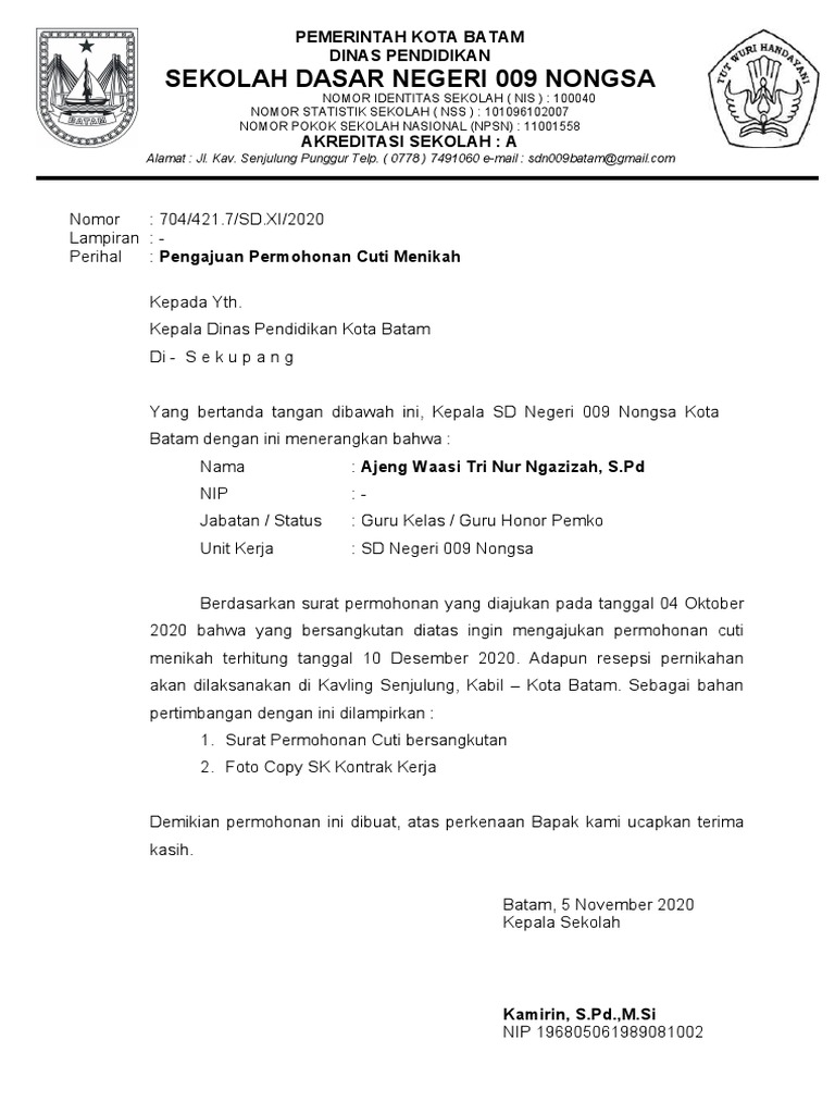 Surat Permohonan Izin Menikah Pdf