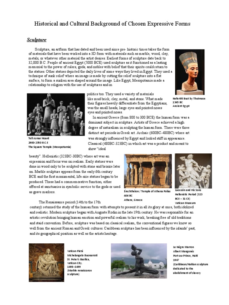 Historical Context of Sculpture Art | PDF | Sculpture | Textiles