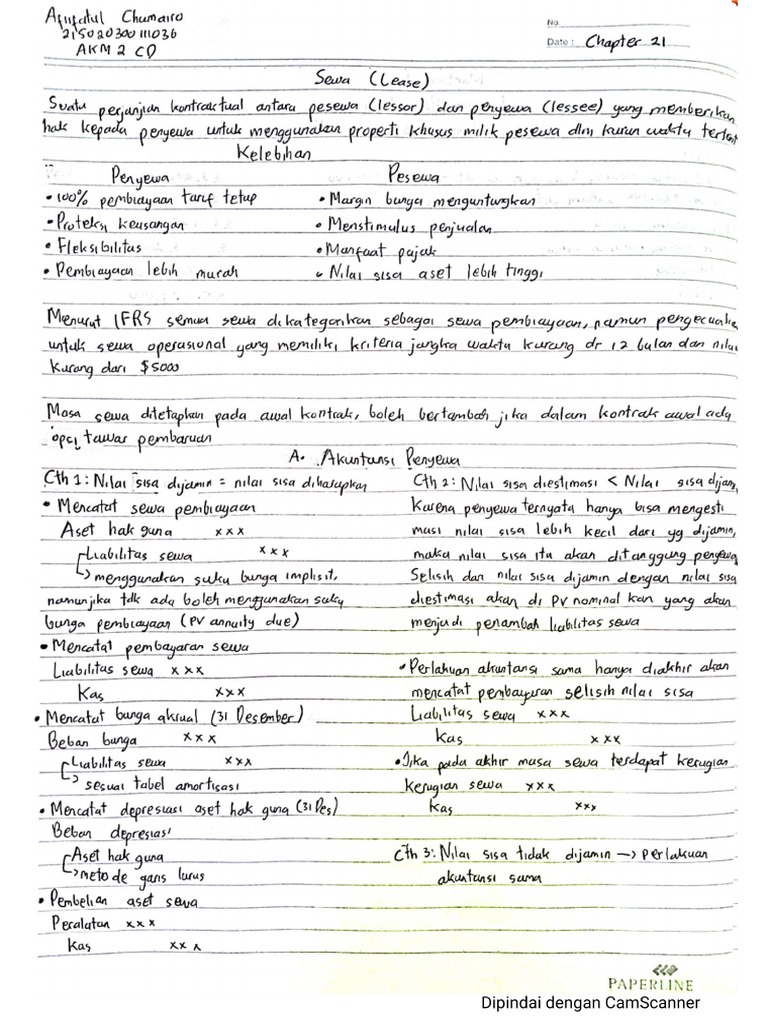 Rangkuman Kieso CH 21 Sewa | PDF