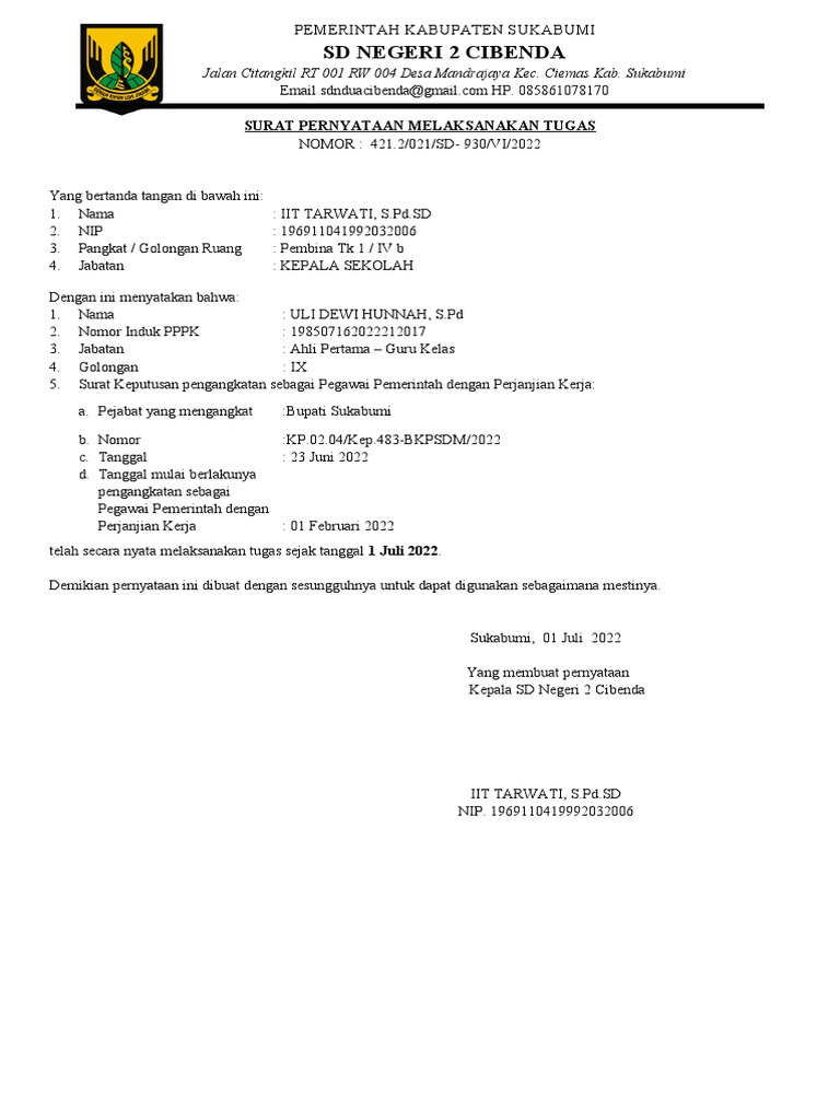 Format SPMT Dan Skumptk PPPK Guru Formasi Tahun 2021 | PDF