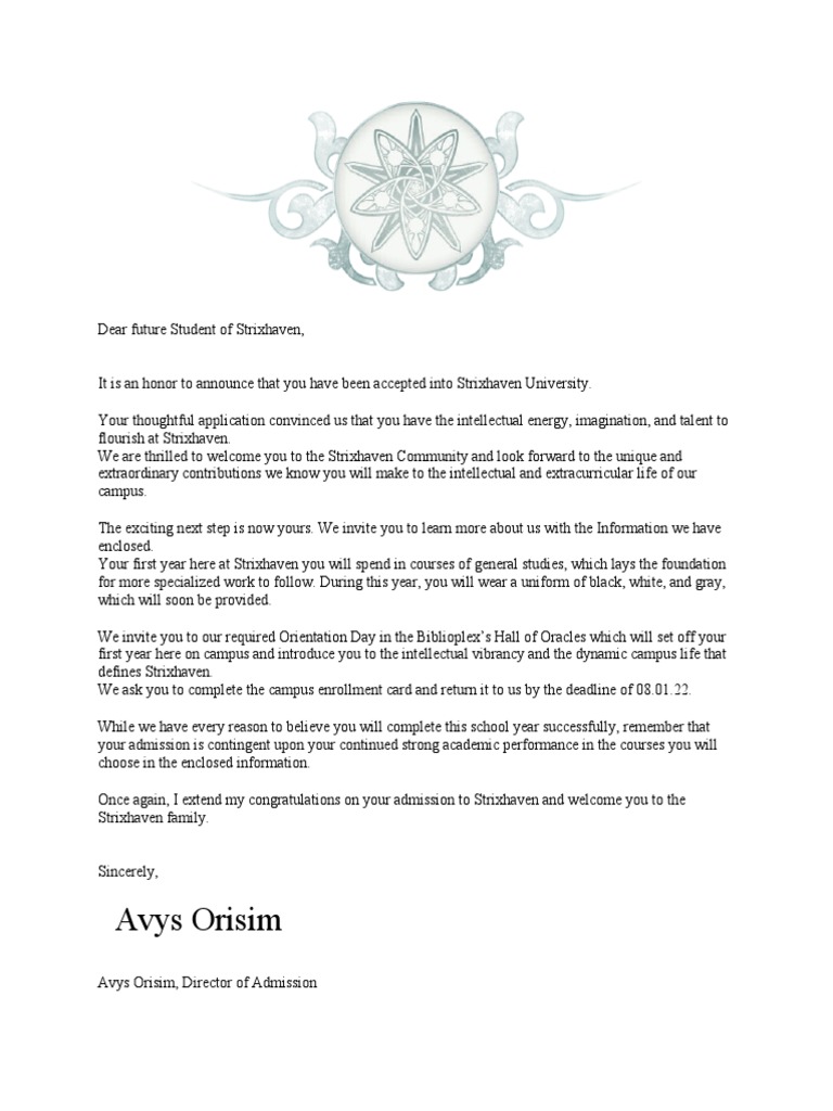 Acceptance Letter | PDF | Career & Growth