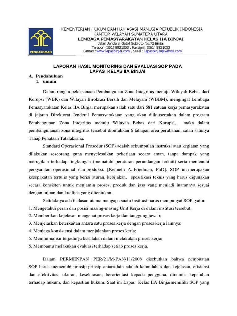 Dokumen Laporan Hasil Reviu Atas Standar Pelayanan | PDF | Pengelolaan ...