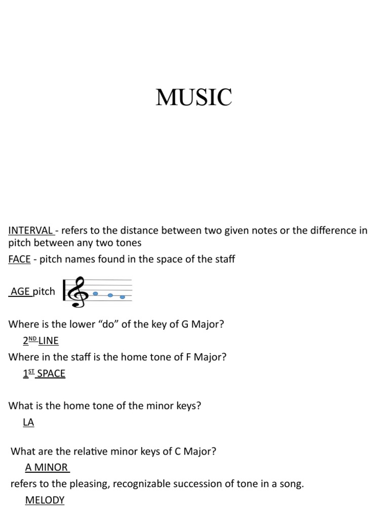 Mapeh 2ND PT Reviewer | PDF | Scale (Music) | Minor Scale