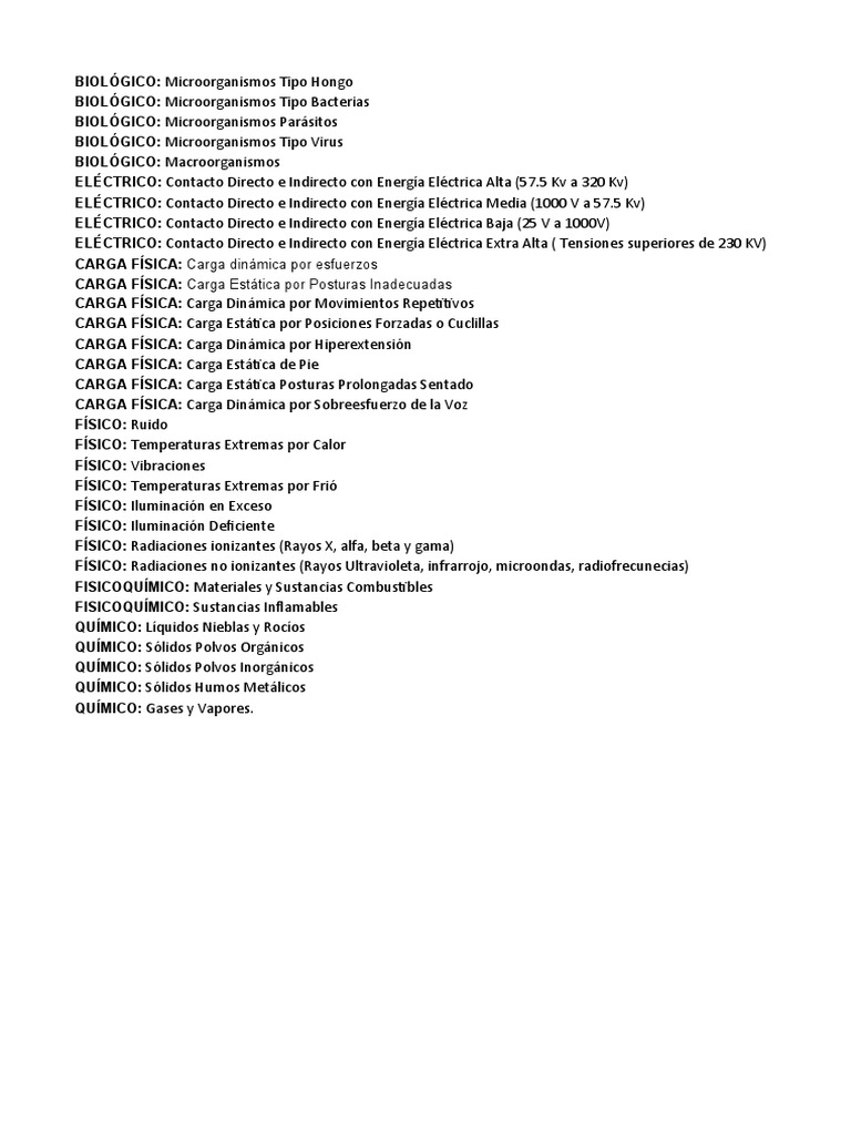 Clasificación de Los Peligros Segun BS 8800 | PDF | Materiales ...
