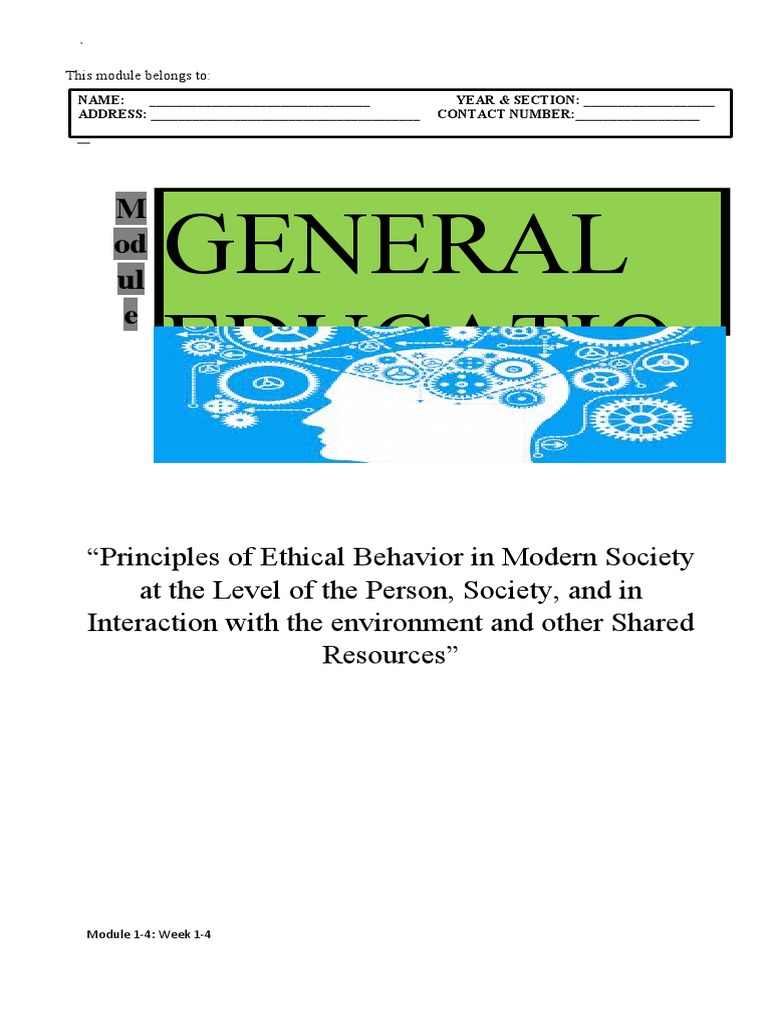 GE 8 Lesson 1a | PDF | Morality | Conscience