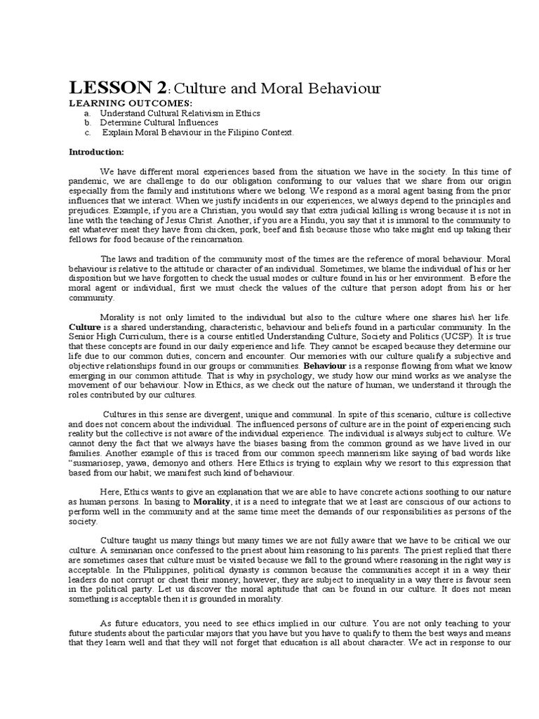 GE 8 Lesson 2 5 | PDF | Morality | Conscience