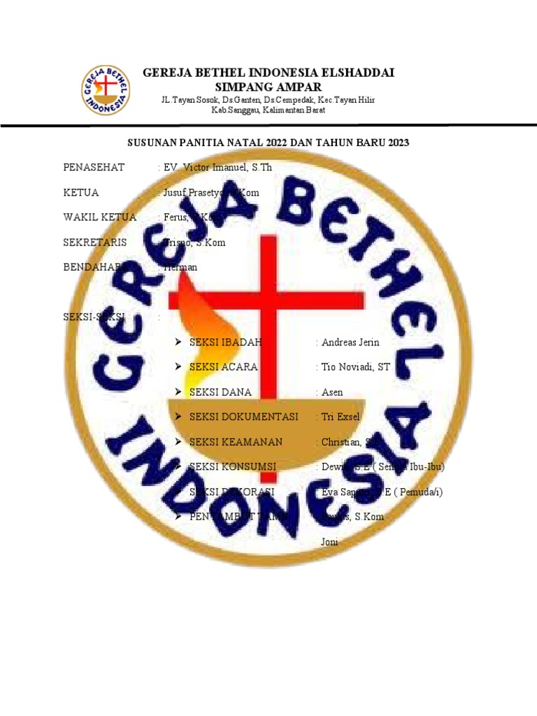 Panitiagereja Bethel Indonesia Elshaddai | PDF