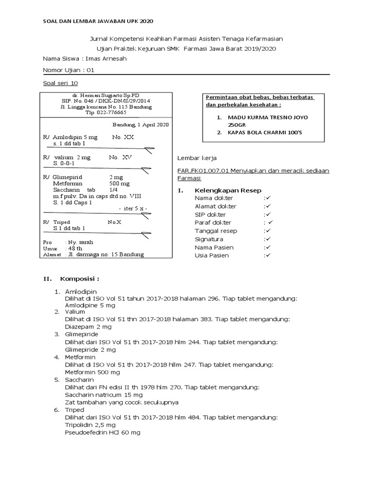 Contoh Pengerjaan Jurnal UPK | PDF