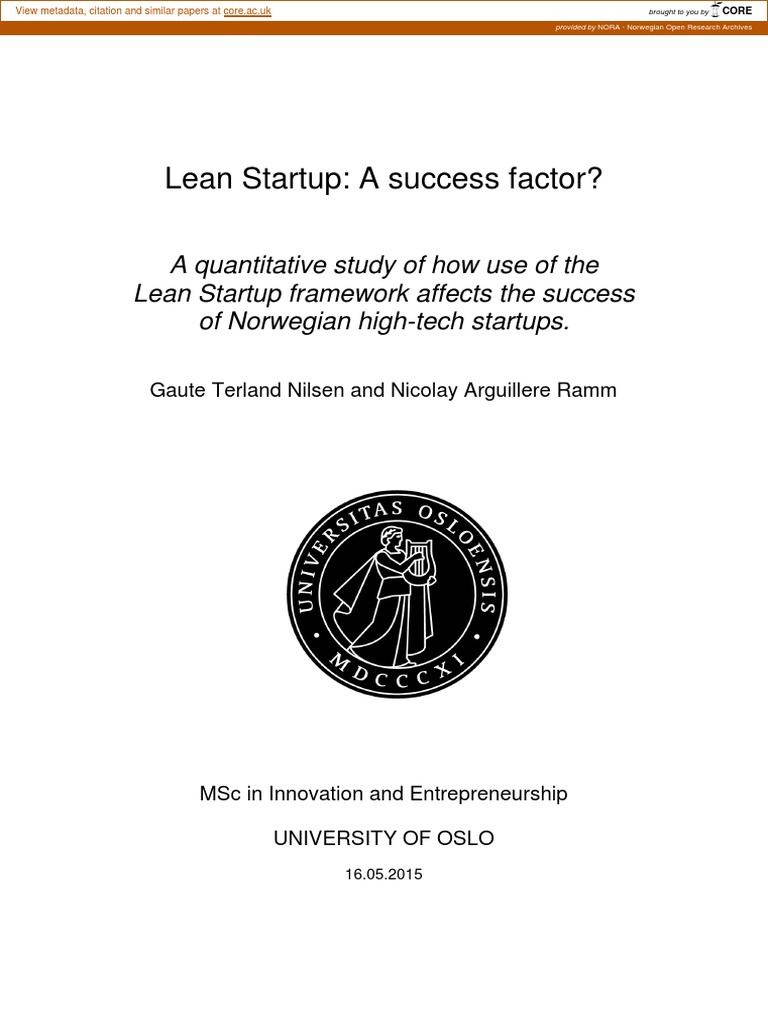 Lean Startup: A Success Factor? | Download Free PDF | Entrepreneurship ...