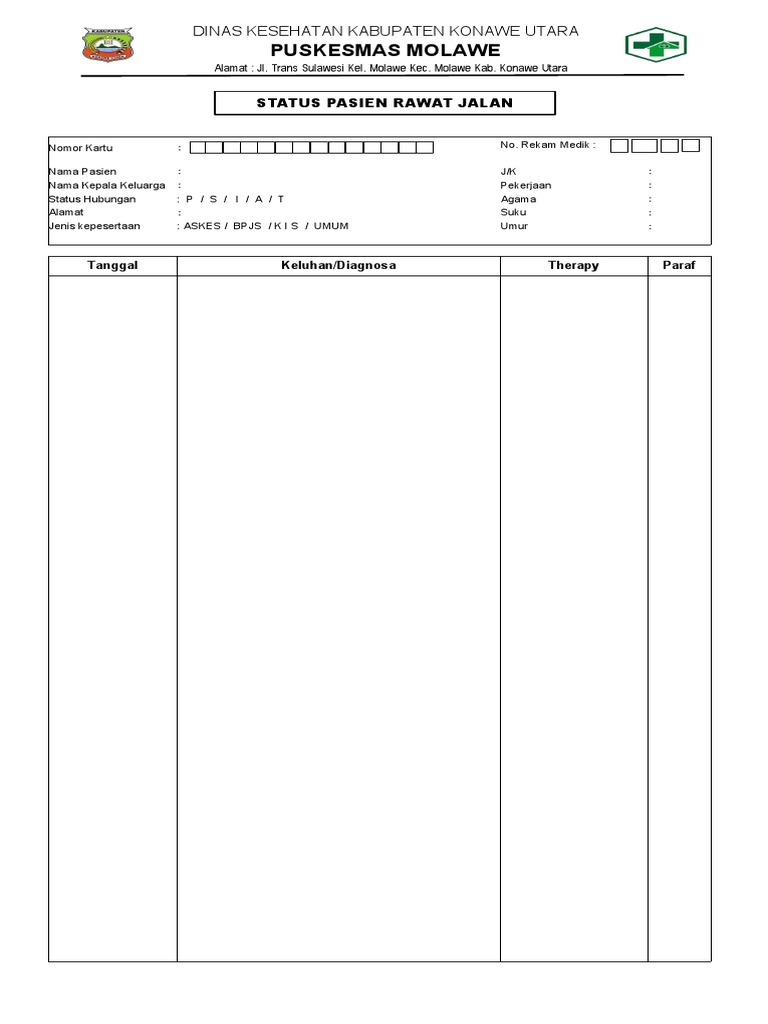 Form Resume Klinis Pasien Rujukan | PDF