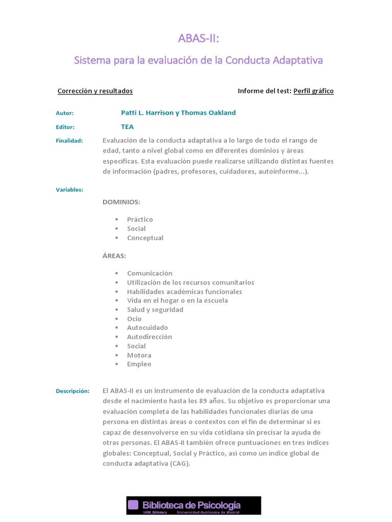Abas Ii | PDF | Evaluación | Cociente de inteligencia