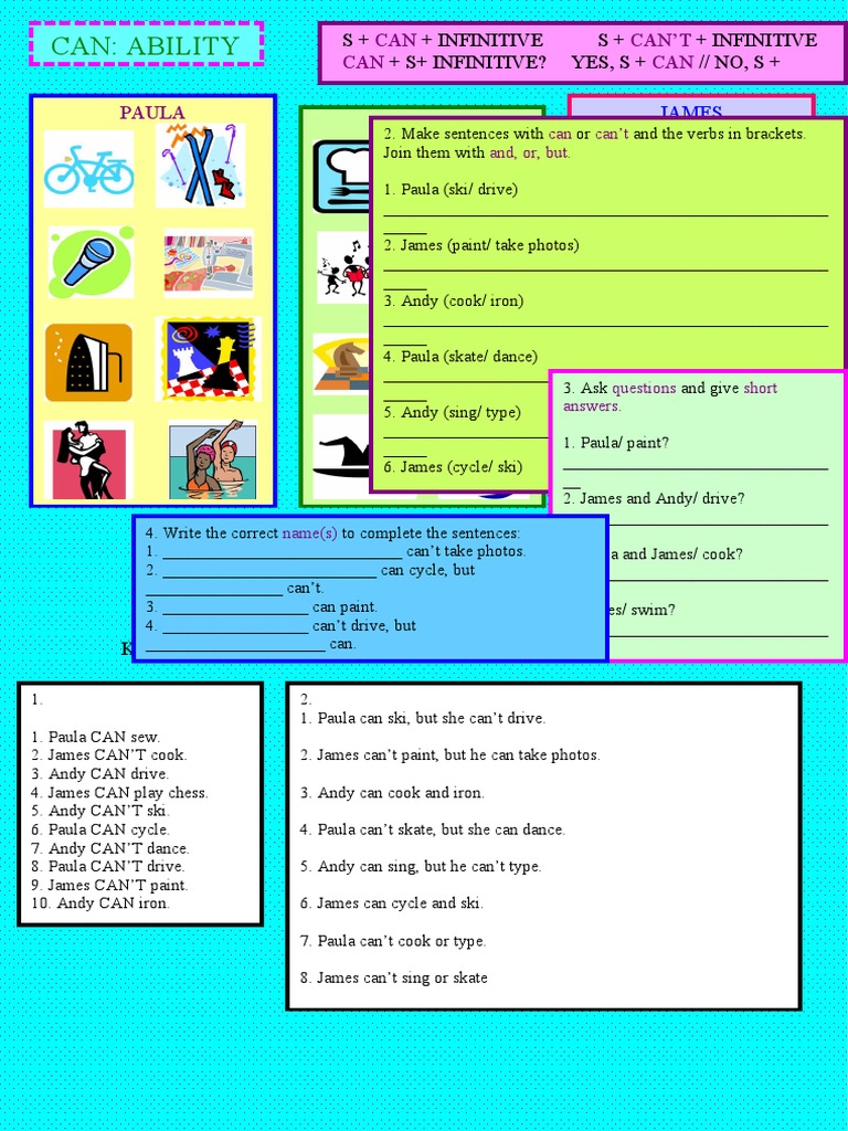 Aula Inglês - Verbo Can - Can-Ability | PDF