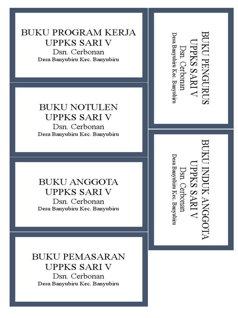 Program Kerja UPPKS Sari V Banyubiru | PDF