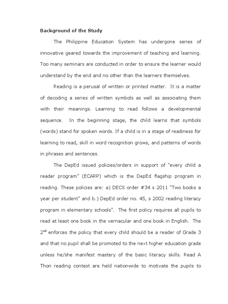 Background | PDF | Reading Comprehension | Teachers