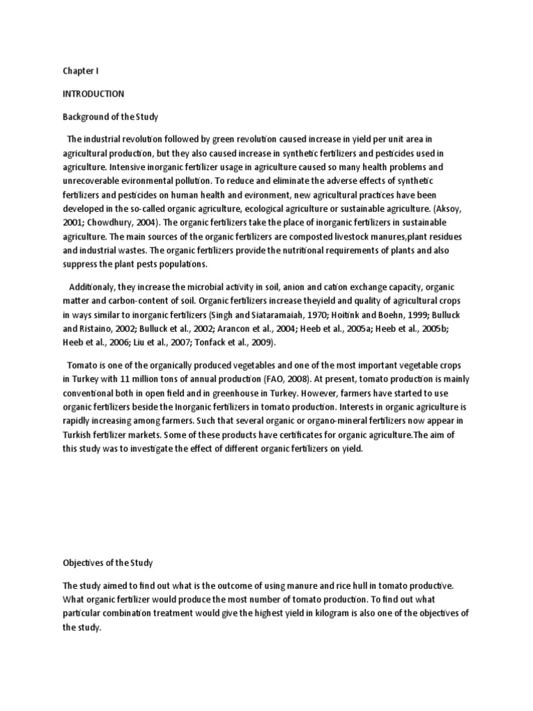 Mini Thesis | Download Free PDF | Agriculture | Tomato