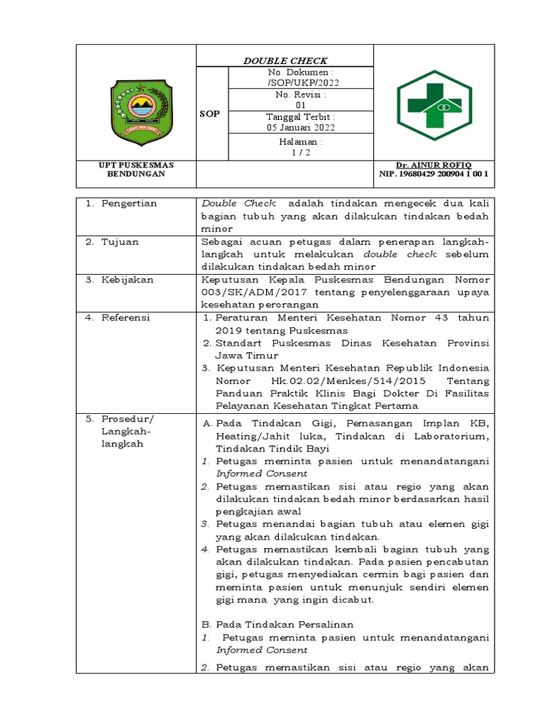 Sop Double Check | PDF
