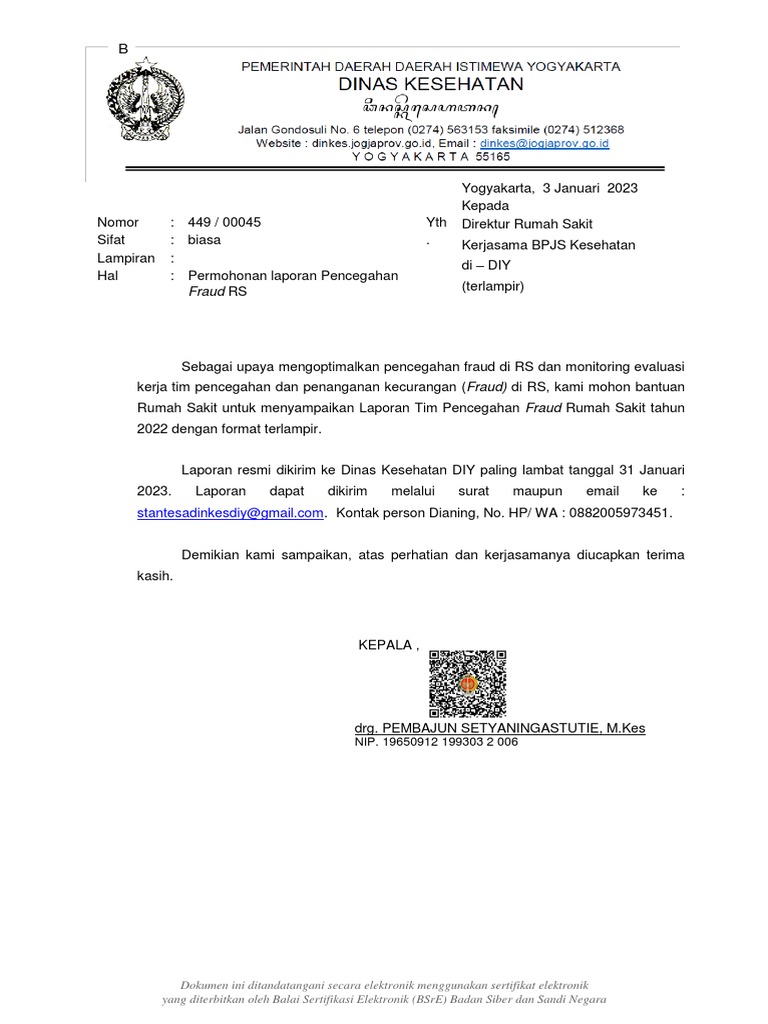 LAPORAN PENCEGAHAN FRAUD RUMAH SAKIT | PDF