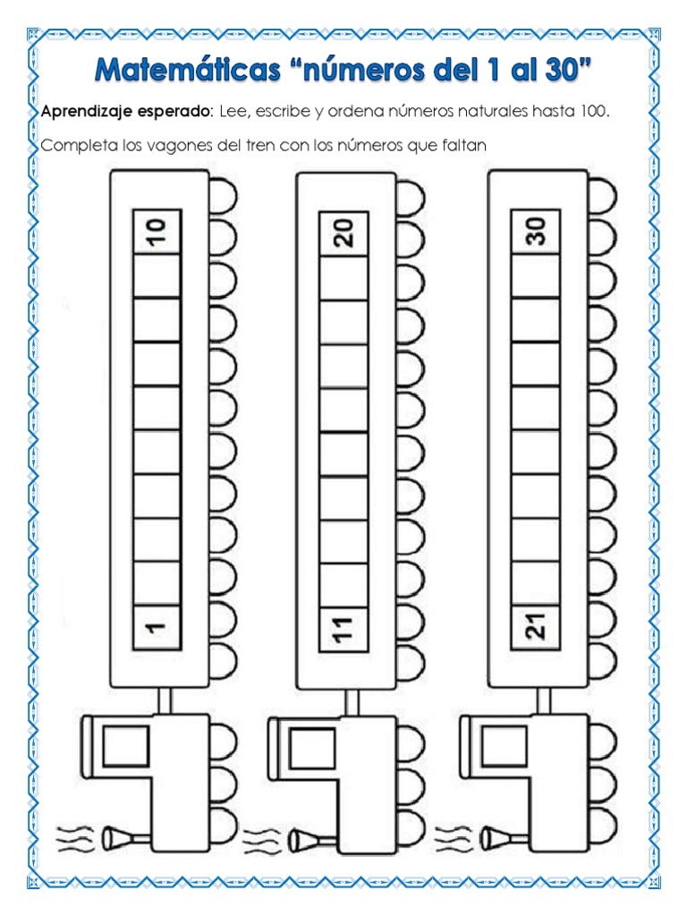 Numeracion Del 1al 30 | PDF