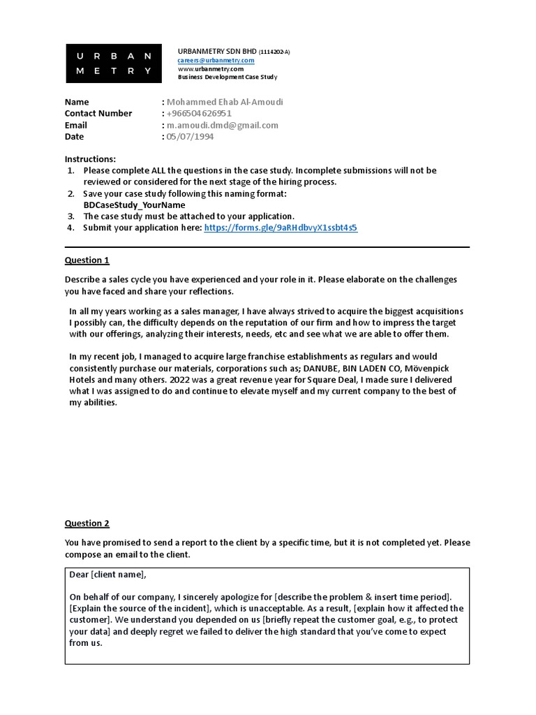 BDCase Study | PDF | Business | Communication