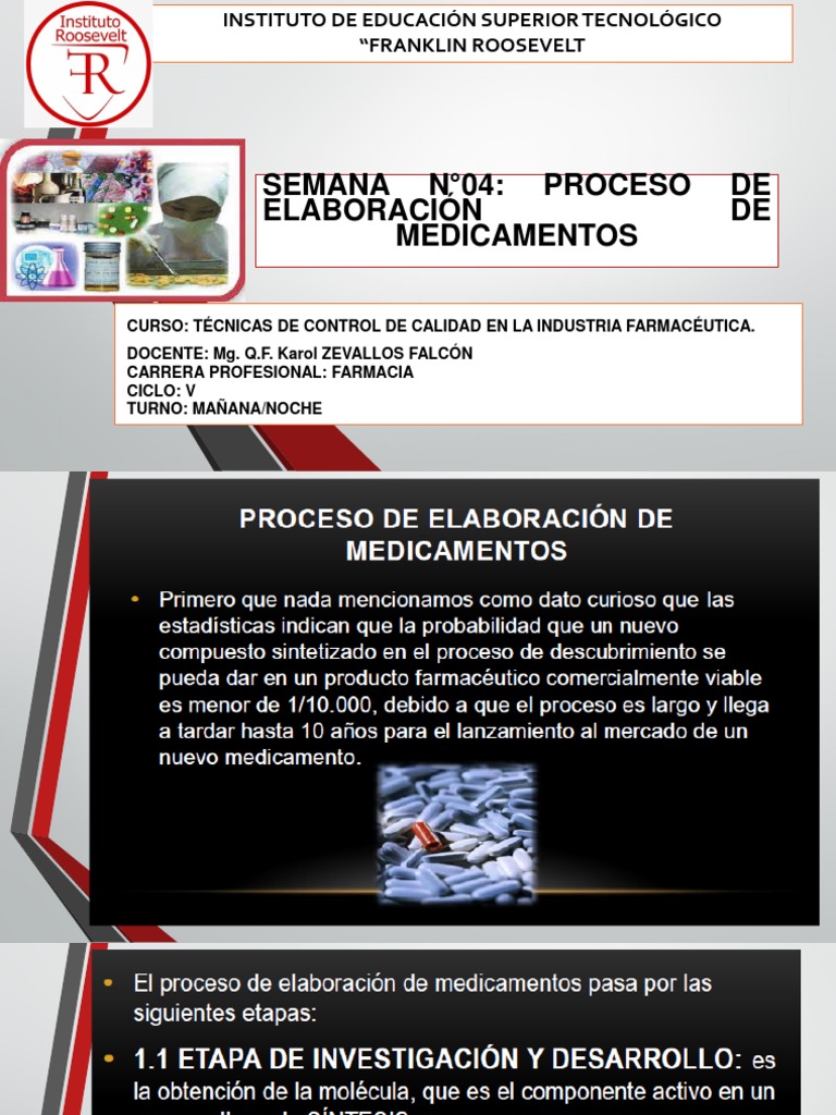 Semana N °04: Proceso DE Elaboración DE Medicamentos | PDF