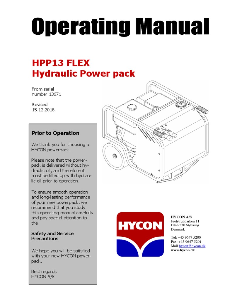 Unidad de Potencia Hidraulica Hycon HPP13 Flex | PDF | Manufactured ...