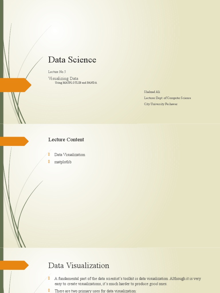 Lecture 5 Visualizing Data Pdf