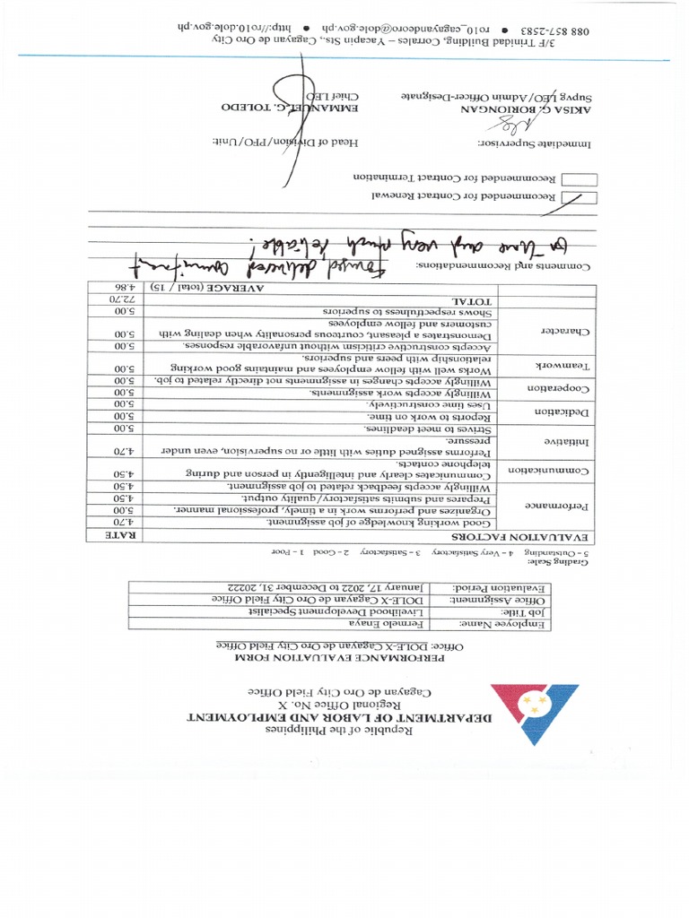 CDO FO Performance Evaluation FY 2022 | PDF