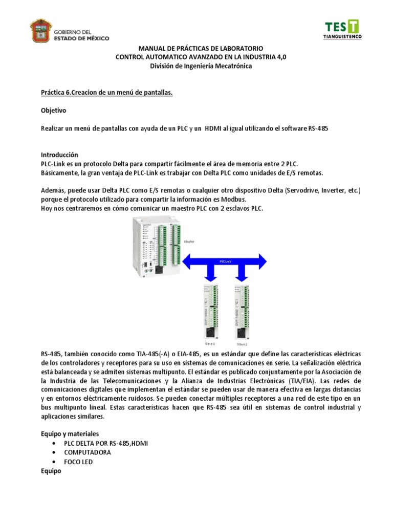 Menú de Pantallas con PLC y HDMI | PDF | Telecomunicaciones ...