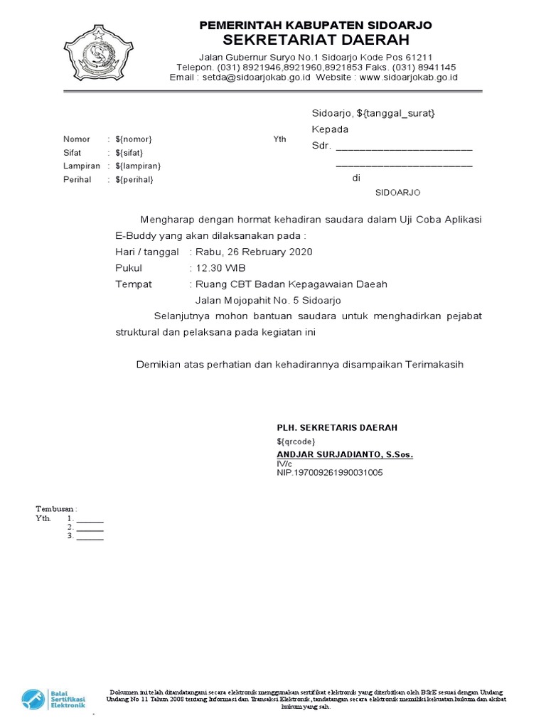 Template Surat Keluar | PDF