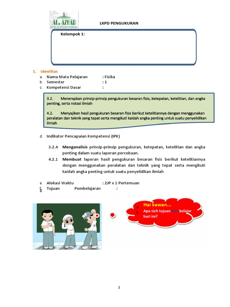 LKPD 1 PENGUKURAN - Edit | PDF