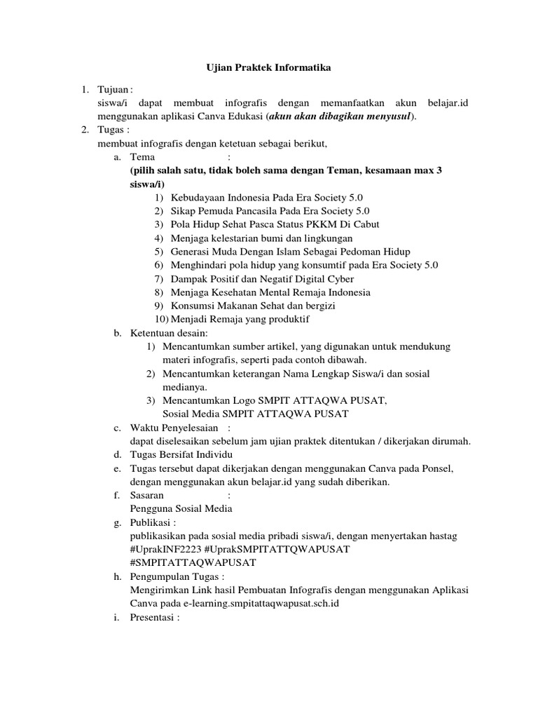 Ujian Praktek Informatika Pdf