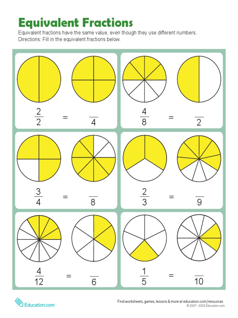 Find Equivalent Fraction | PDF