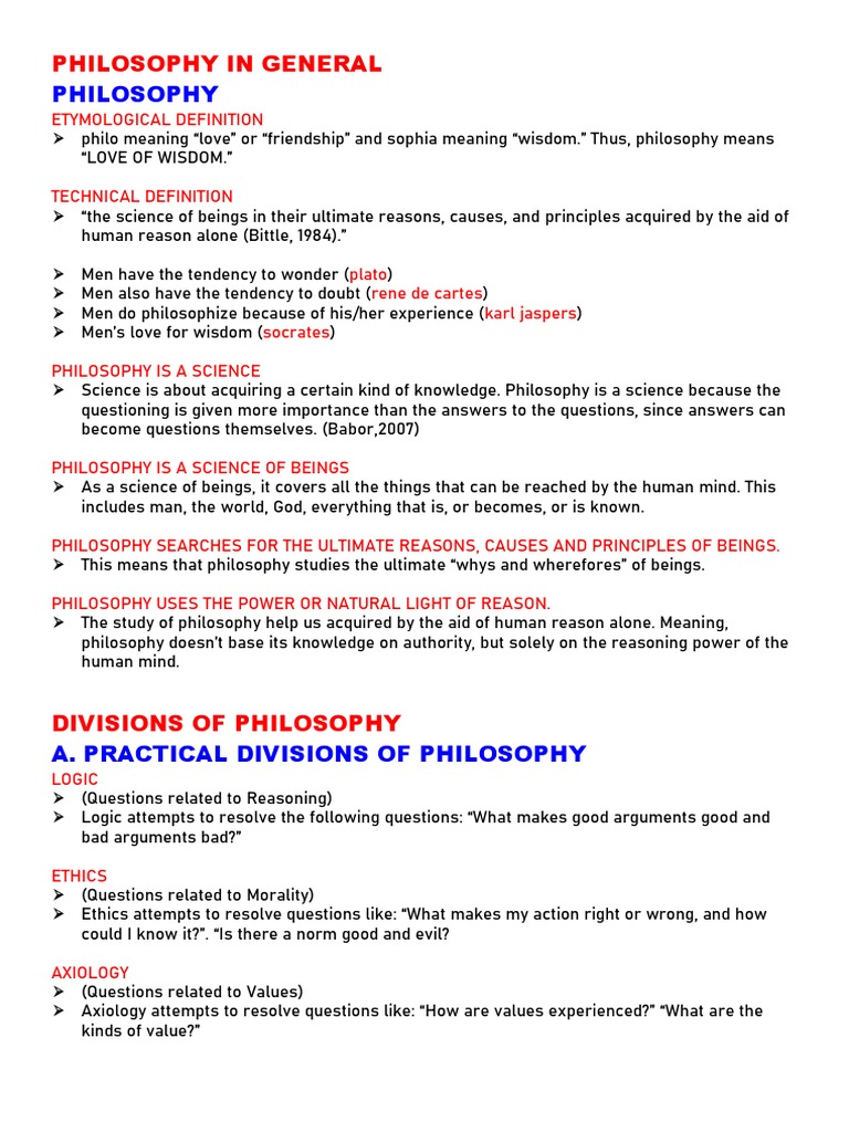 Philo Reviewer Final | PDF | Truth | Knowledge