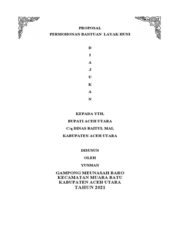 Pdfcoffee Com Proposal Rumah Layak Huni | PDF