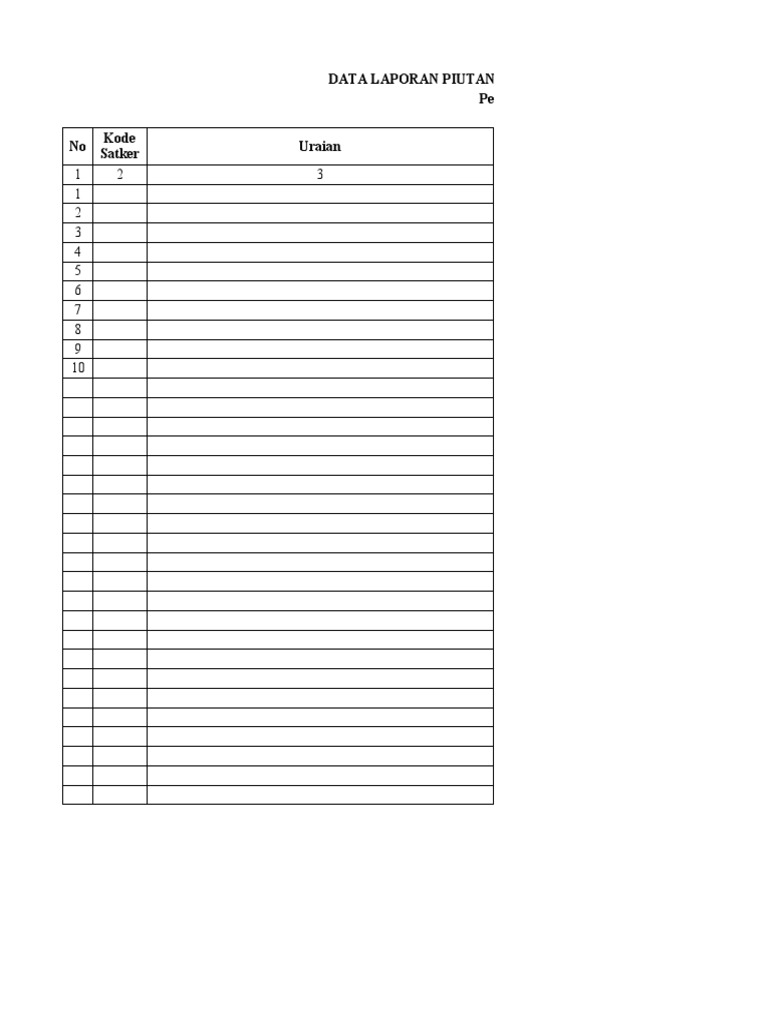 Formulir Data Piutang (3 Form) | PDF | Pengelolaan Keuangan & Uang