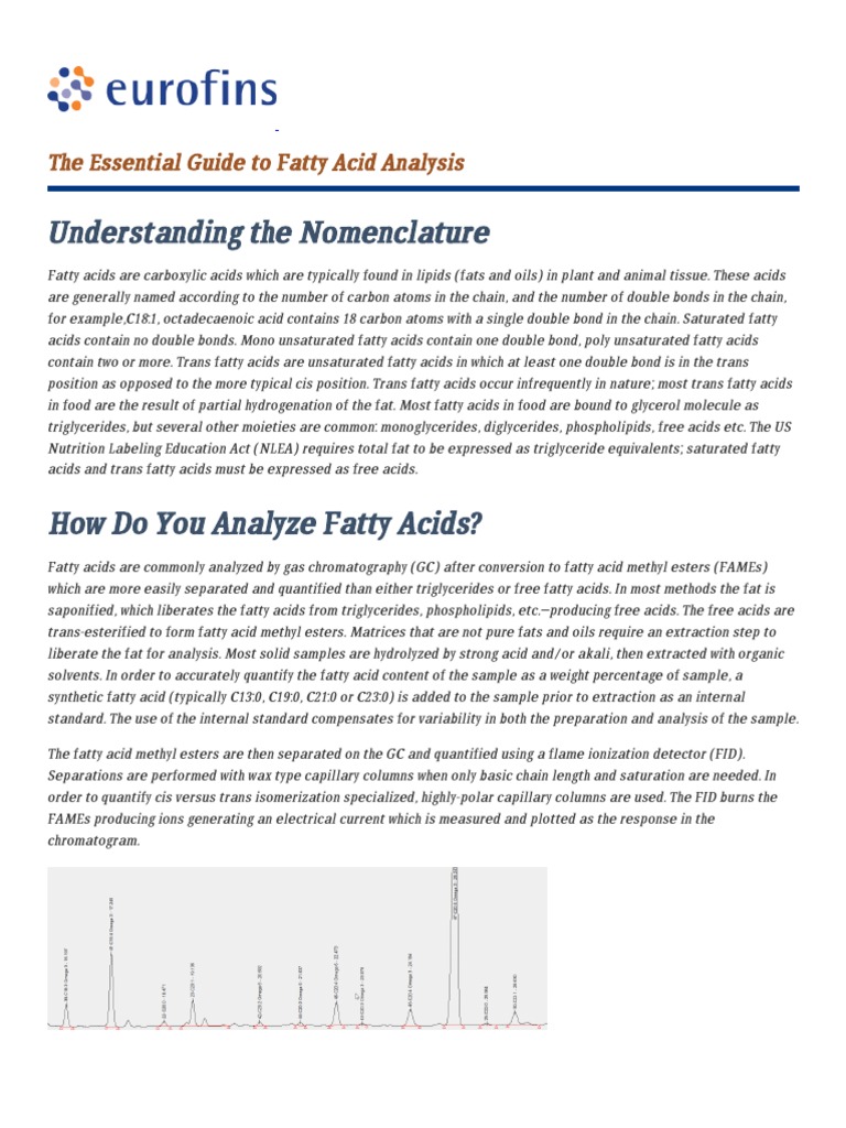 Fatty Acid Analysis Methods Explained | PDF | Fat | Triglyceride