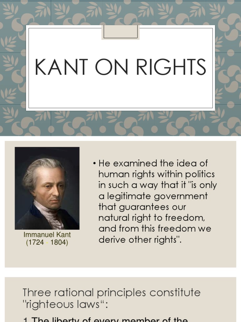 Kant On Rights | PDF | Rights | Free Will