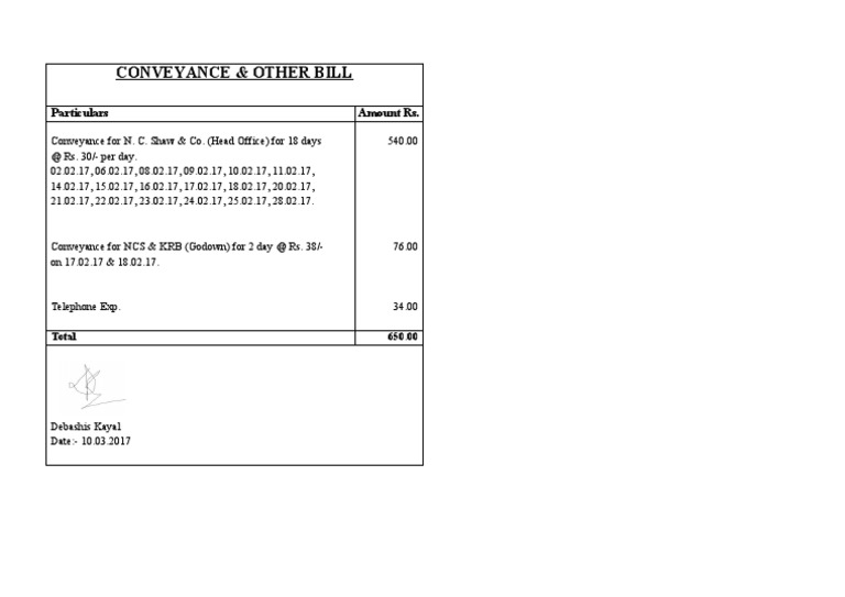 Conveyance Bill | PDF